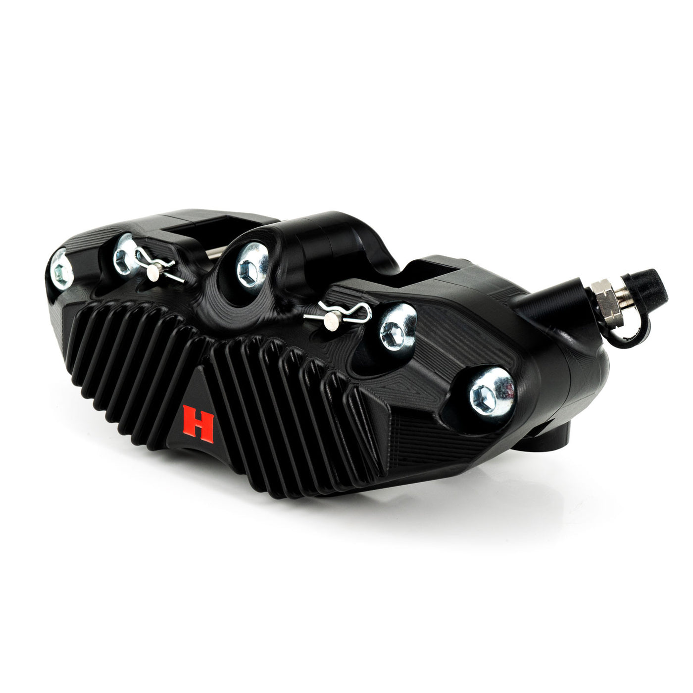 HEL V2 Solid Billet 4 Piston Front Radial Brake Calipers (Pair) Finned ...